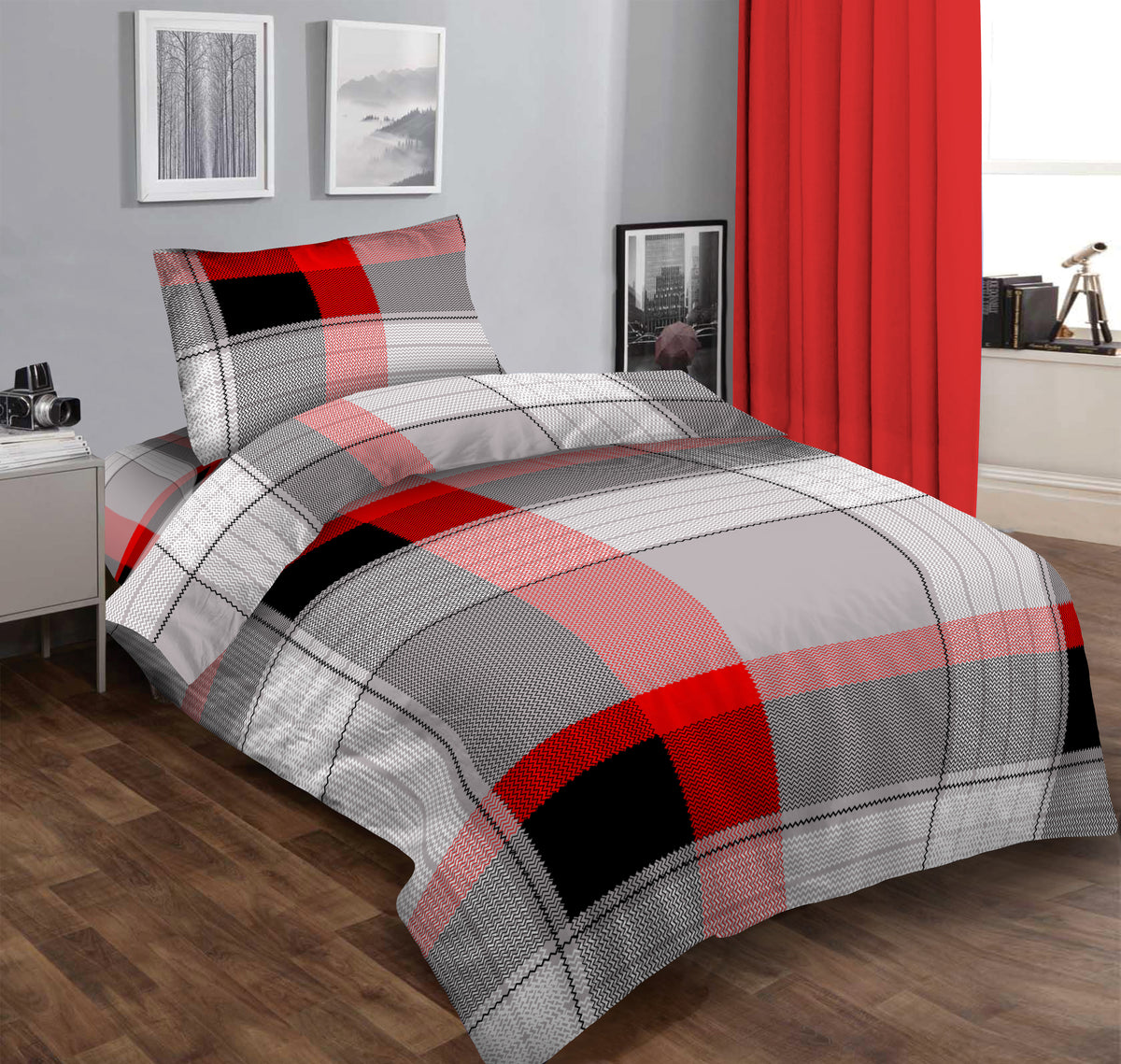Single Bed Size Printed 3pc Complete Bedding Set — factory2u.co.uk