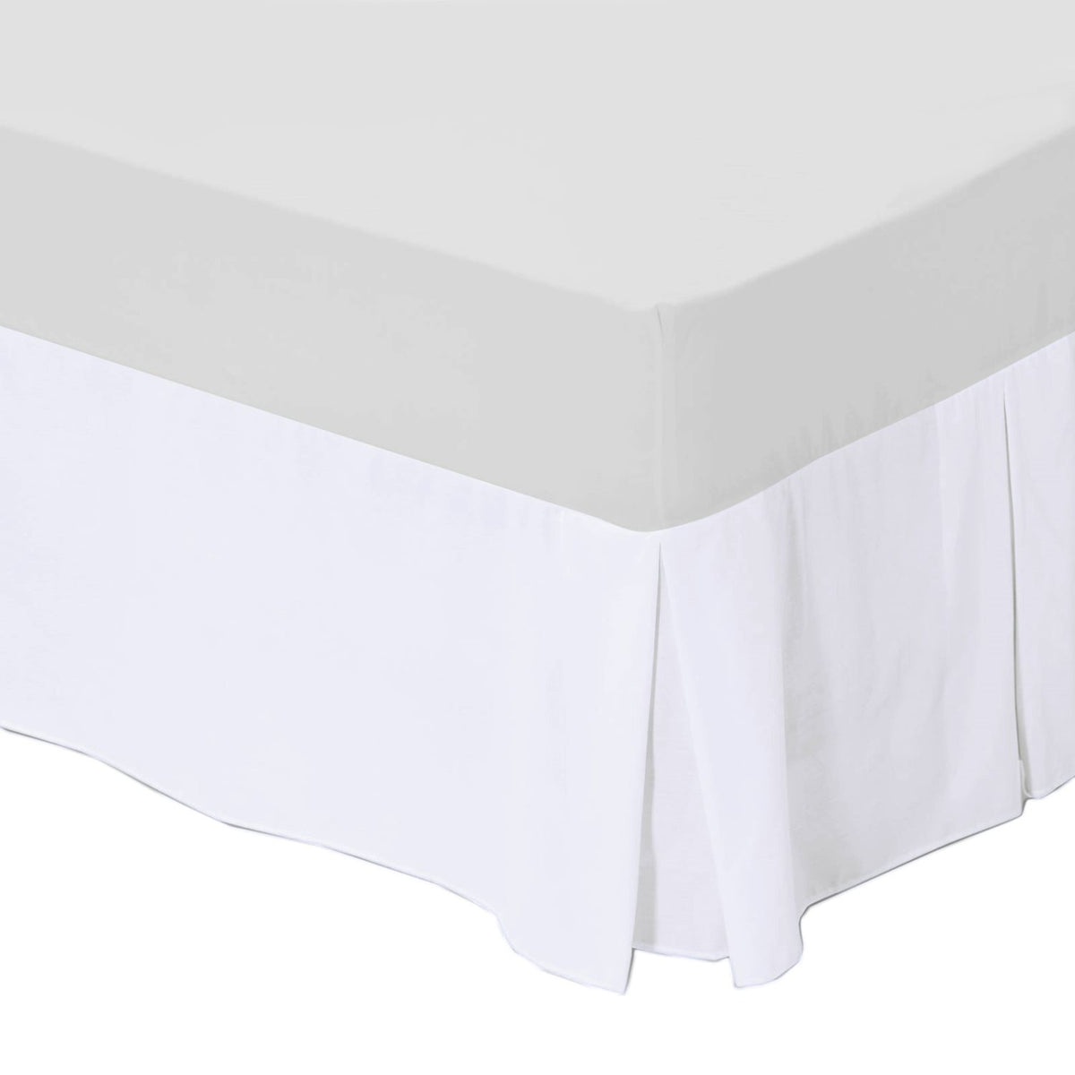 White Bed Base Valance Superking Box Pleated Platform Divan with 16" D ...